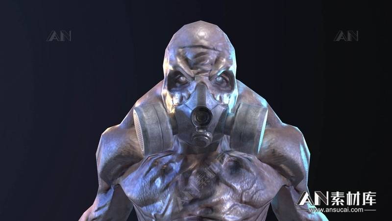基因突变面罩僵尸丧尸怪物游戏角色含动画虚幻4ue4mutantmask An素材库